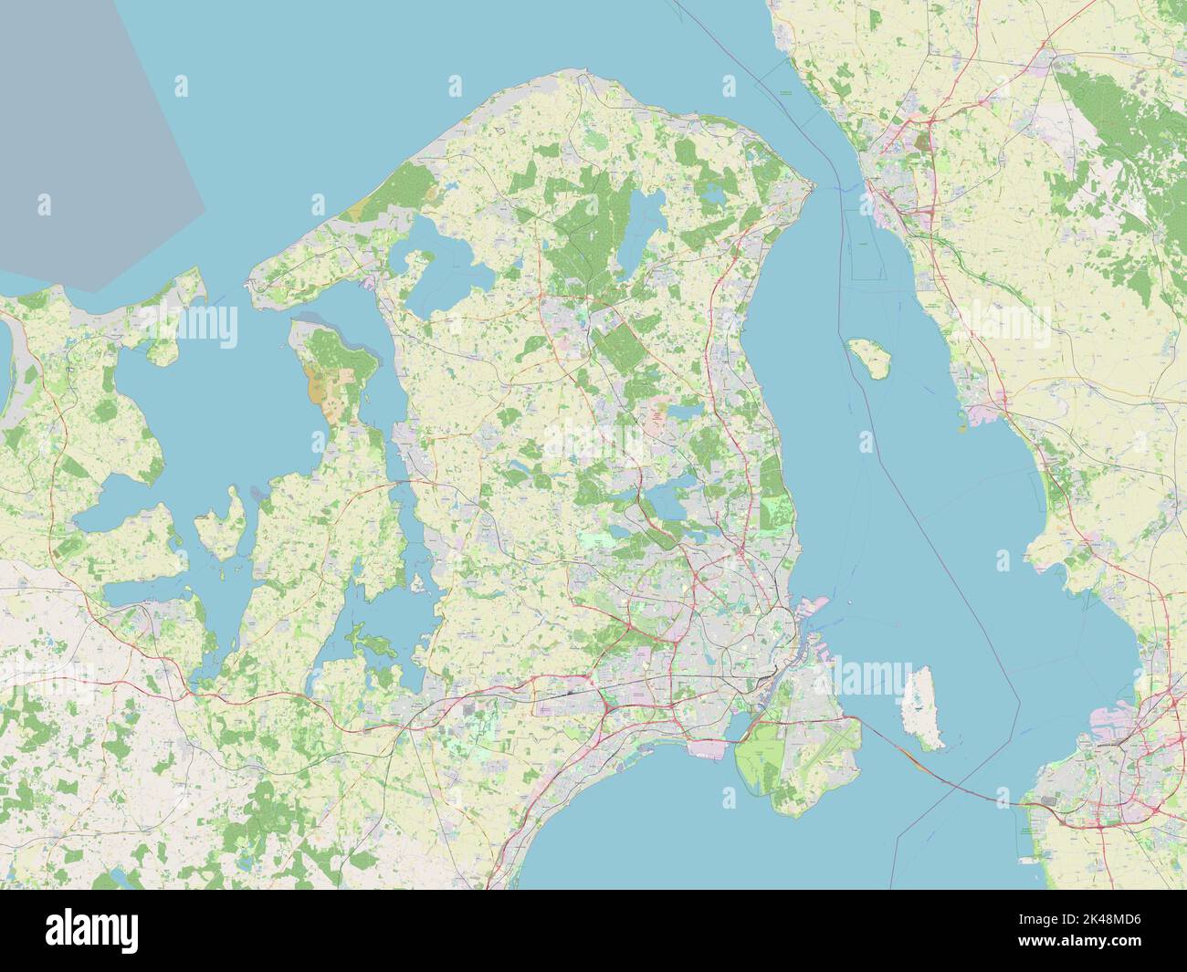 Hovedstaden, region of Denmark. Open Street Map Stock Photo - Alamy