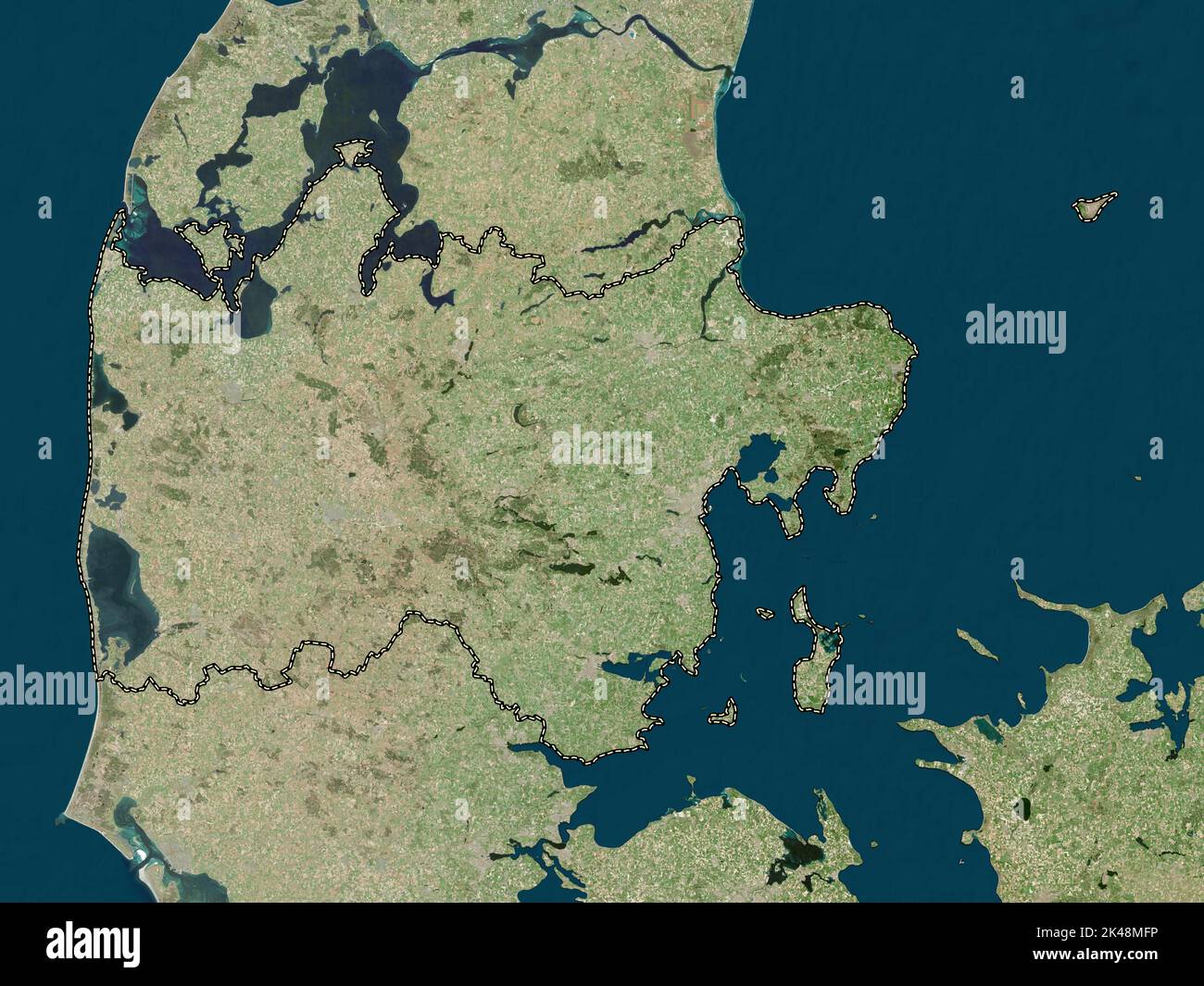 Midtjylland, region of Denmark. High resolution satellite map Stock Photo - Alamy