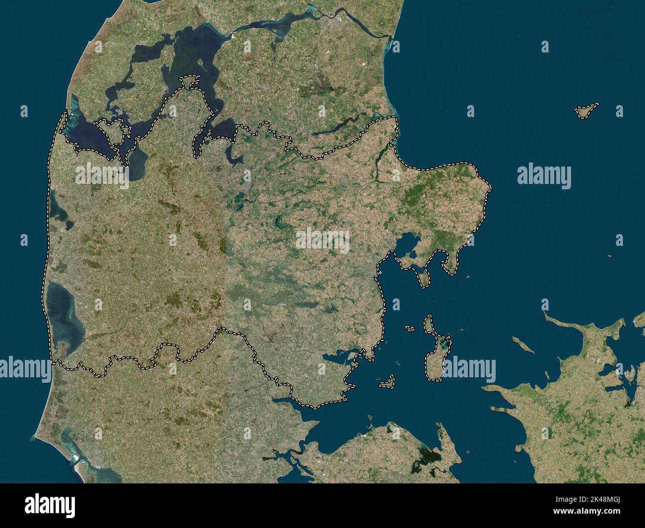 Midtjylland, region of Denmark. Low resolution satellite map Stock Photo - Alamy