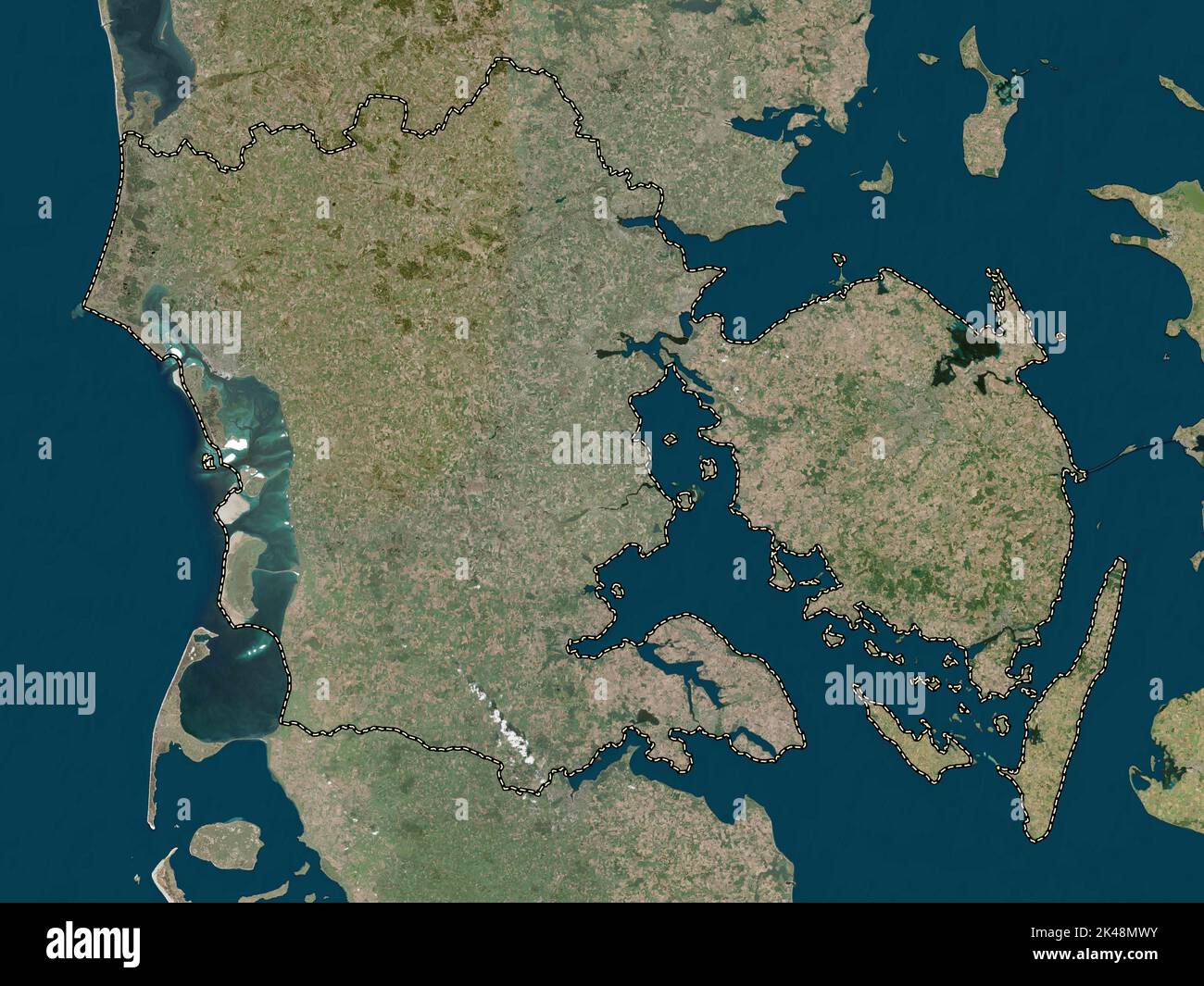 Syddanmark, region of Denmark. Low resolution satellite map Stock Photo - Alamy