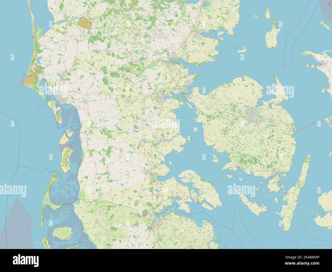 Syddanmark, region of Denmark. Open Street Map Stock Photo - Alamy