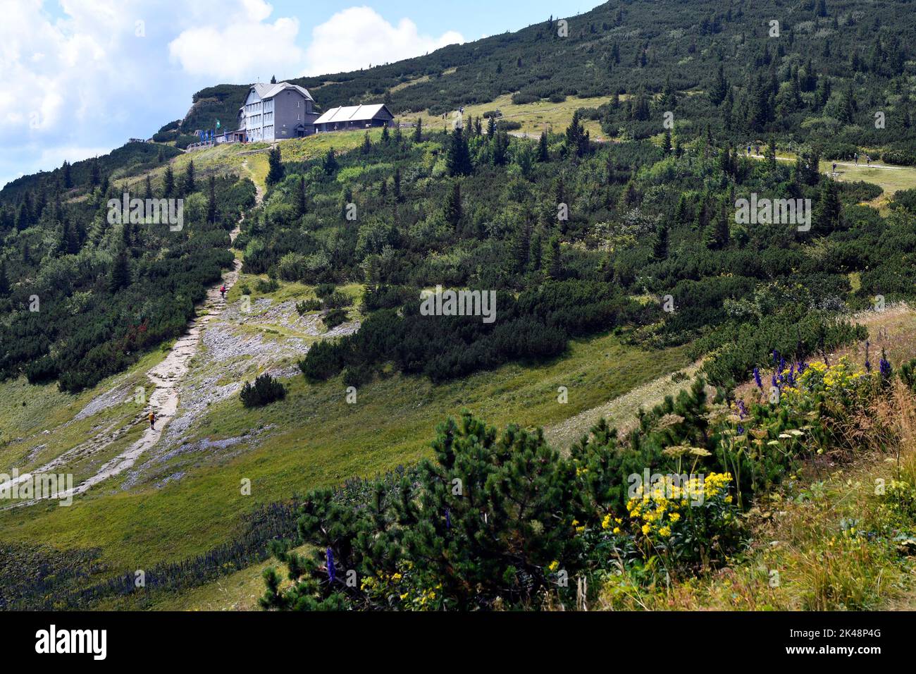 Austria, Rax mountain in Lower Austria with Ottohaus, a public mountain ...