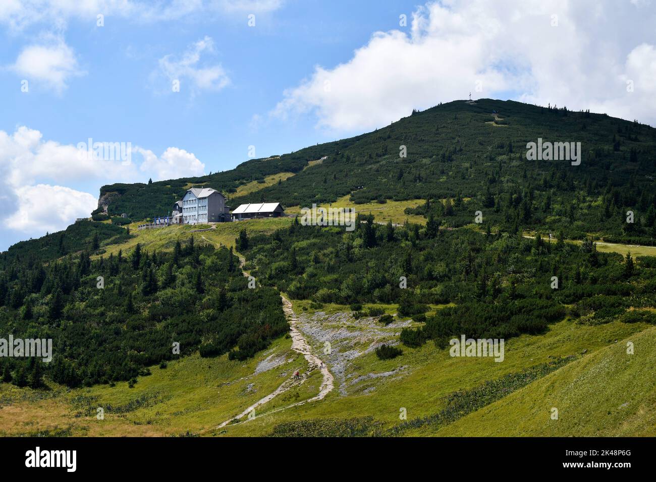 Austria, Rax mountain in Lower Austria with Ottohaus, a public mountain ...