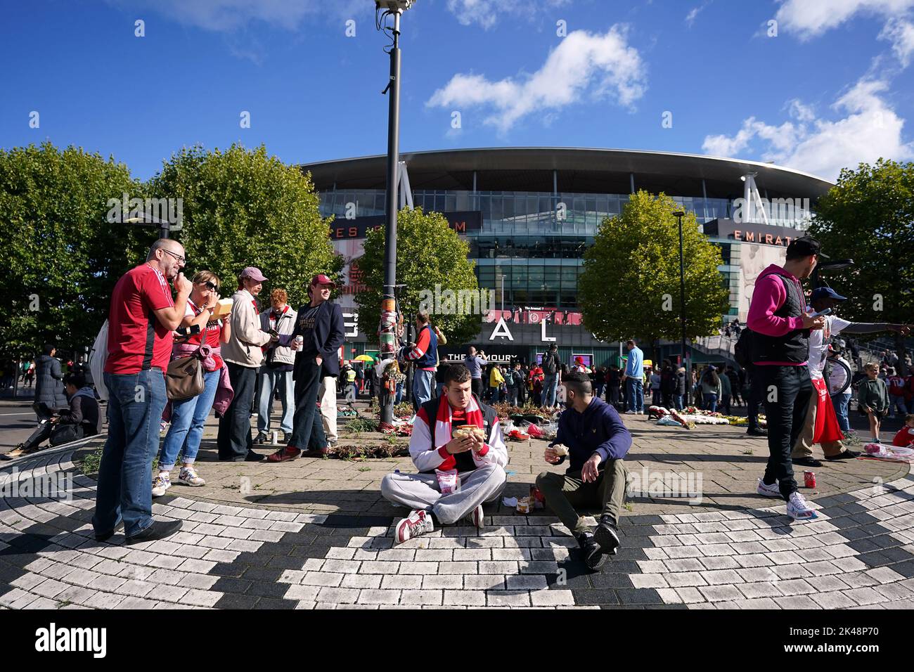 Arsenal fans outside the ground ahead of the Premier League match at ...