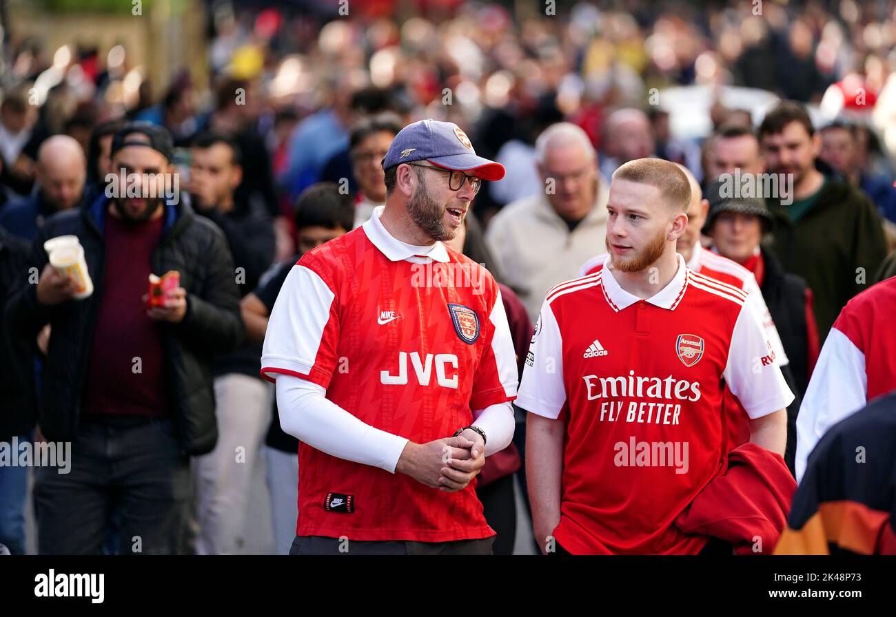 Arsenal fans outside the ground ahead of the Premier League match at ...