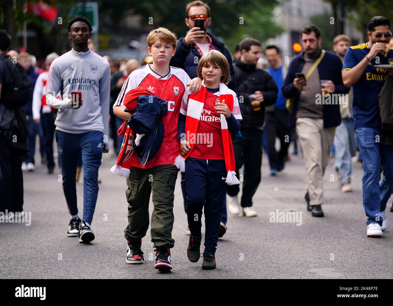 Arsenal fans outside the ground ahead of the Premier League match at ...