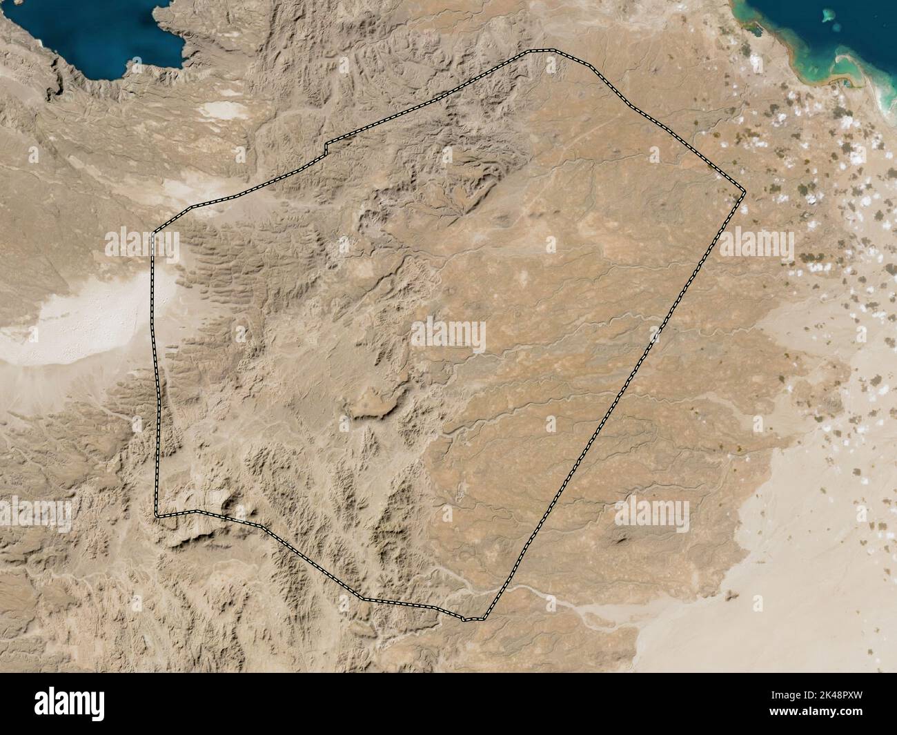 Ali Sabieh, region of Djibouti. Low resolution satellite map Stock ...