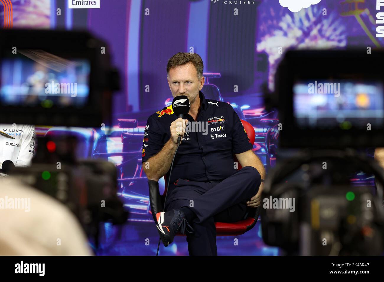 Singapore. 1st October, 2022. HORNER Christian (gbr), Team Principal of Red Bull Racing ...