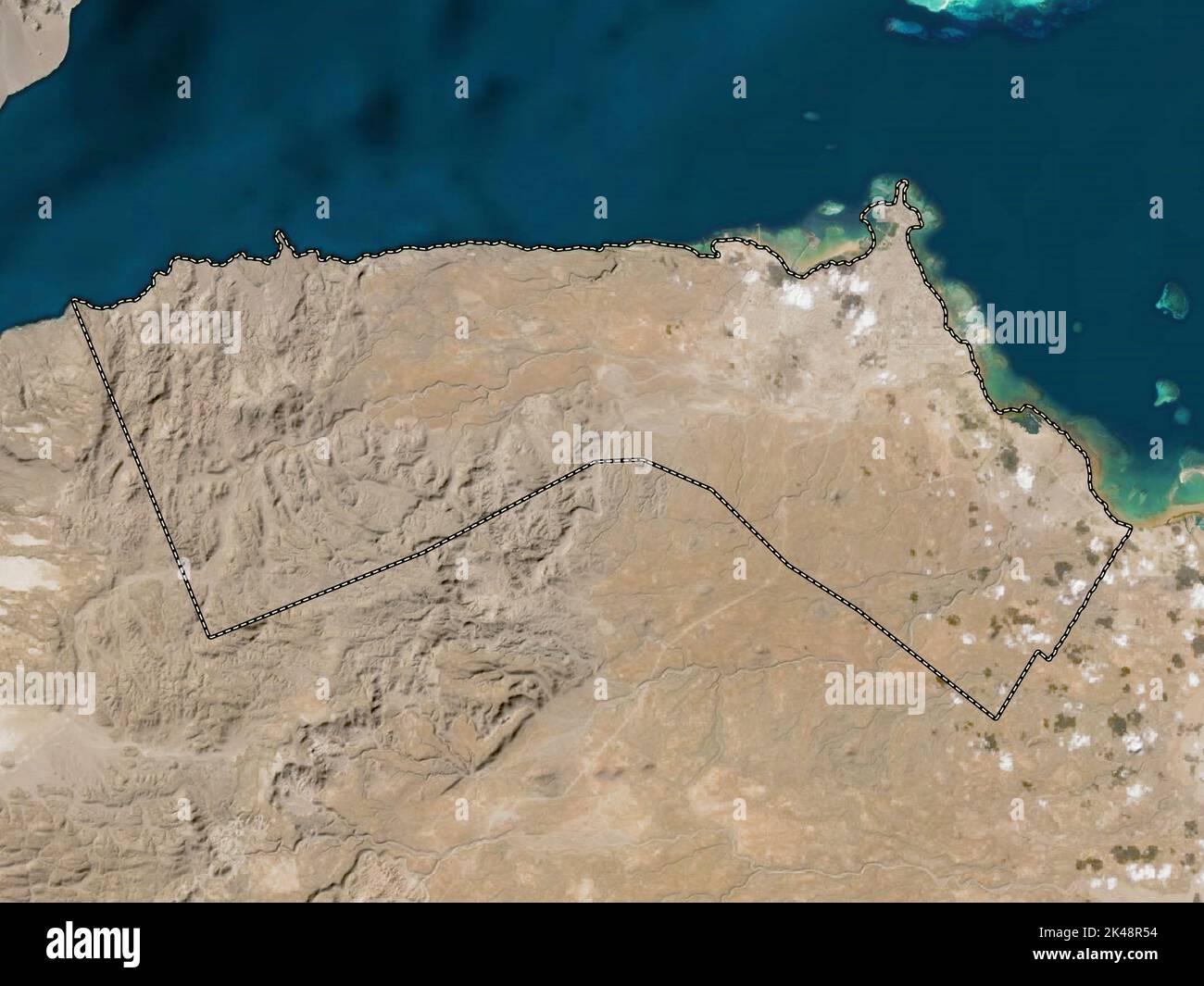 Djibouti, city of Djibouti. Low resolution satellite map Stock Photo ...