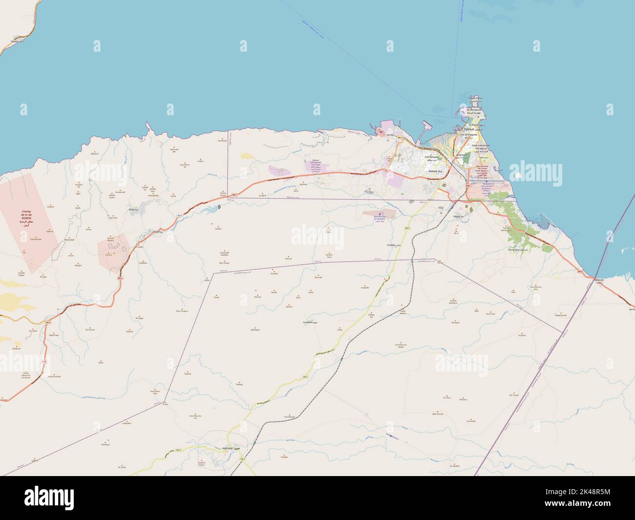 Djibouti, city of Djibouti. Open Street Map Stock Photo - Alamy