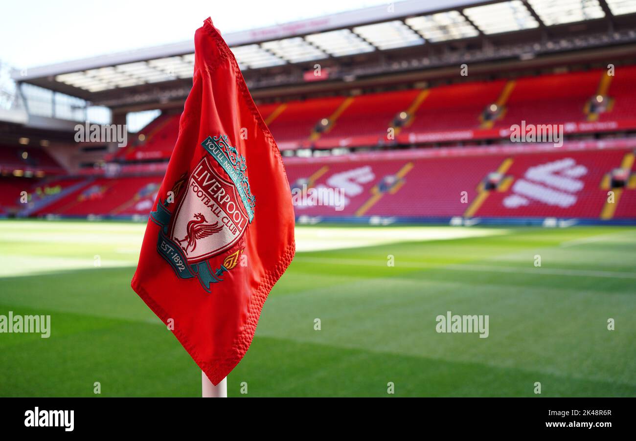 A view of a corner flag inside the stadium before the Premier League ... A view of a corner flag inside the stadium before the Premier League ...