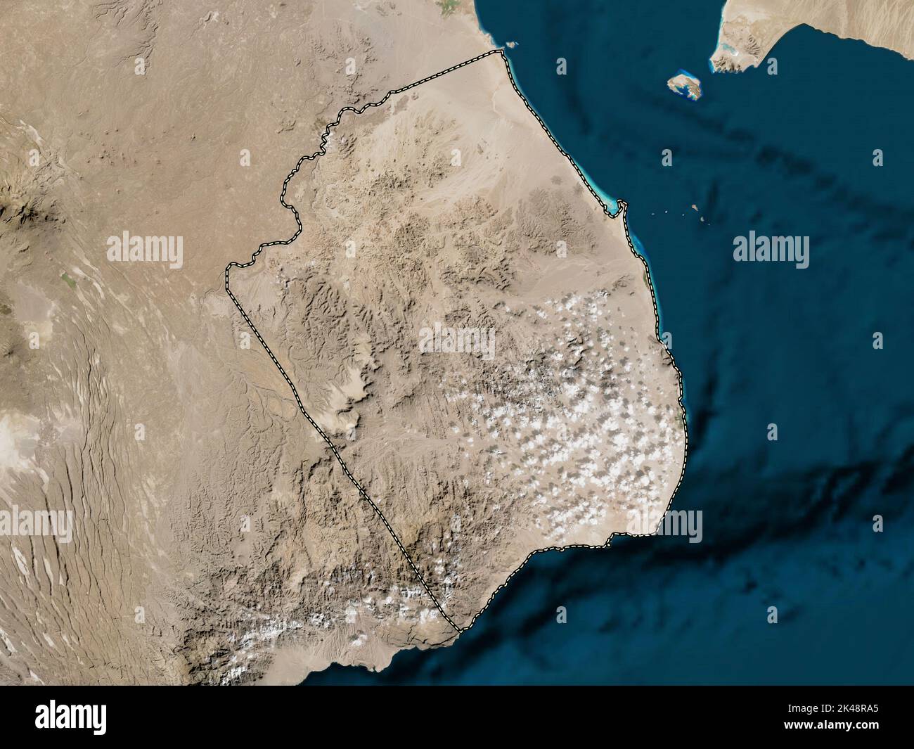Obock, region of Djibouti. Low resolution satellite map Stock Photo - Alamy