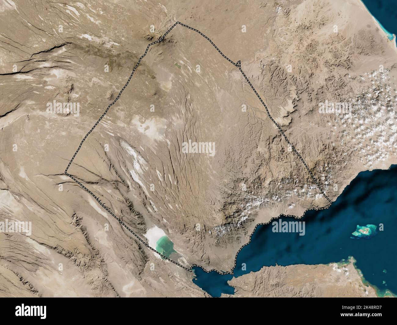 Tadjourah, region of Djibouti. Low resolution satellite map Stock Photo ...