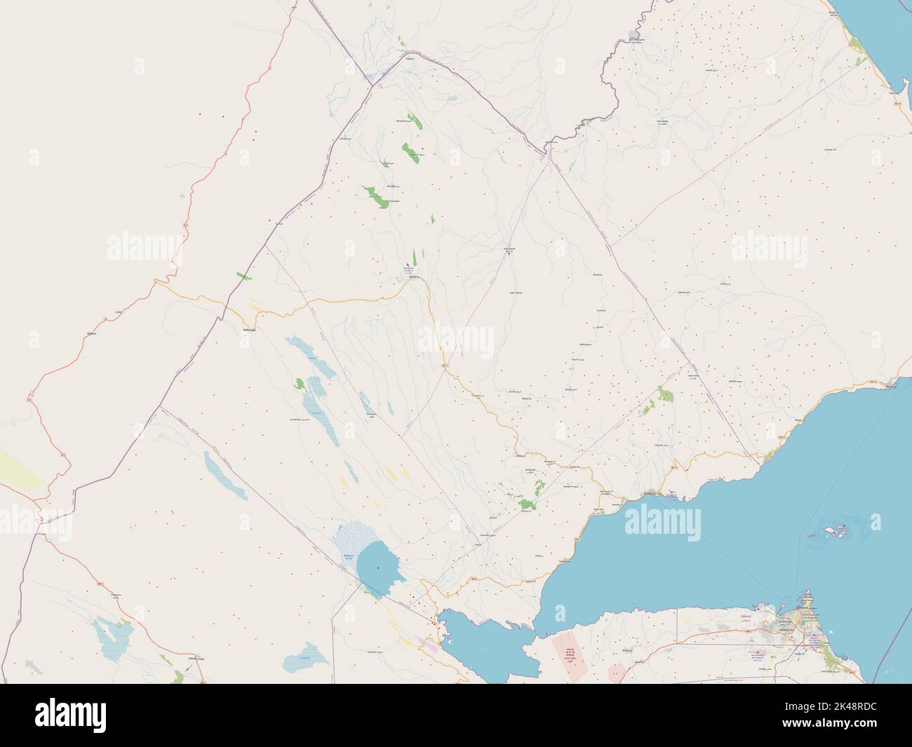 Tadjourah, region of Djibouti. Open Street Map Stock Photo - Alamy