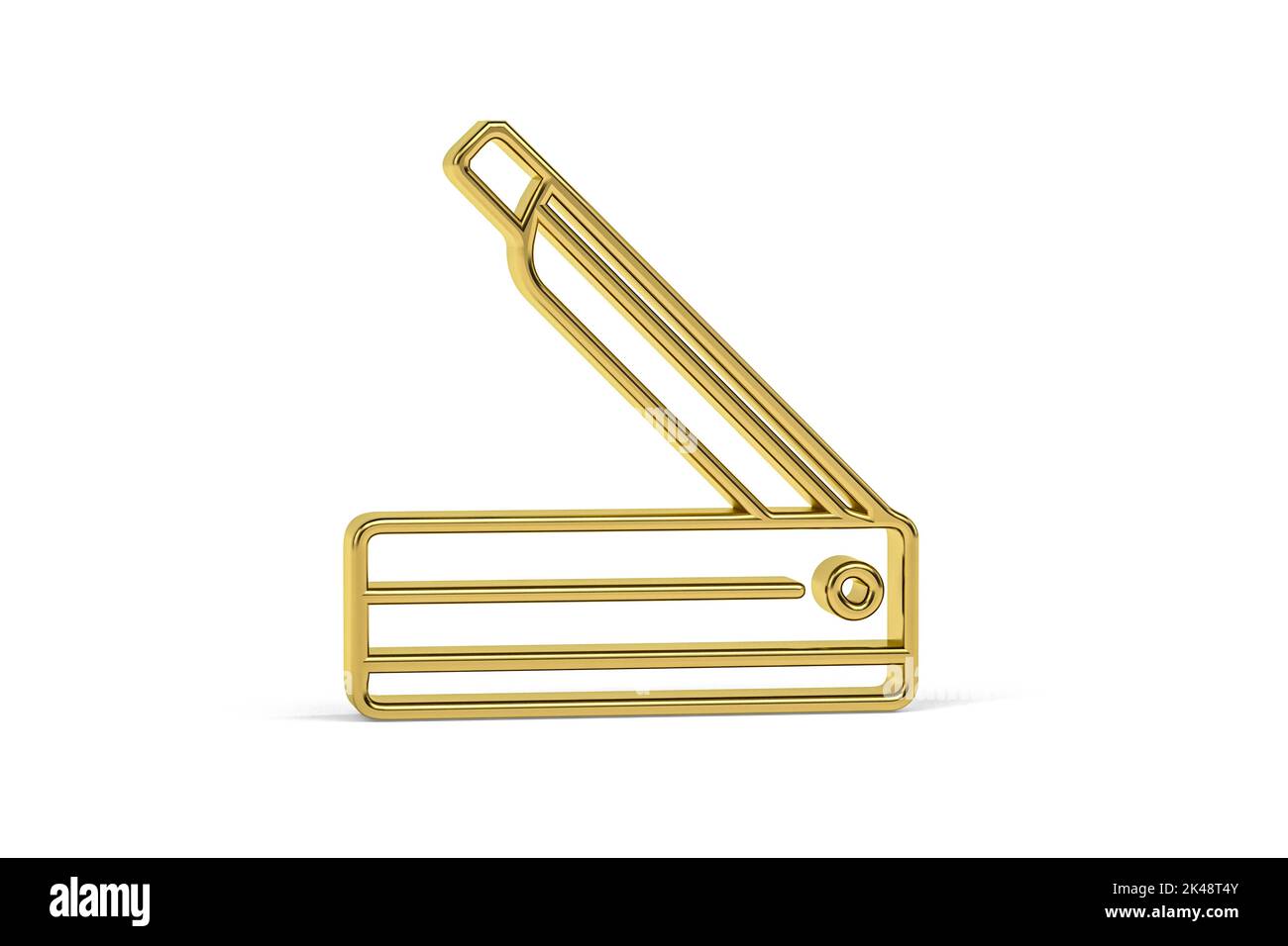 Golden 3d plotter icon on white background - 3d render Stock Photo - Alamy