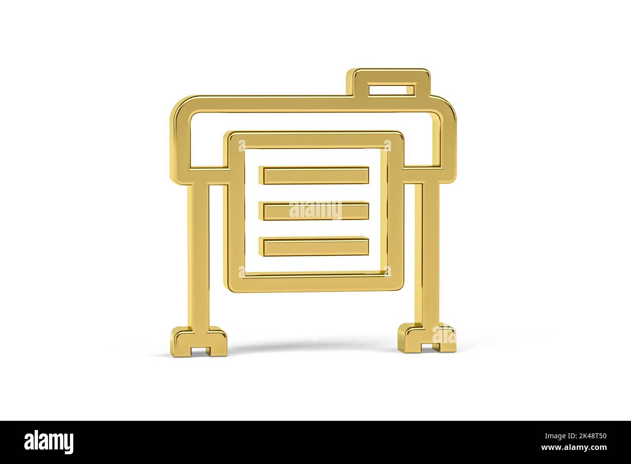 Golden 3d plotter icon on white background - 3d render Stock Photo - Alamy