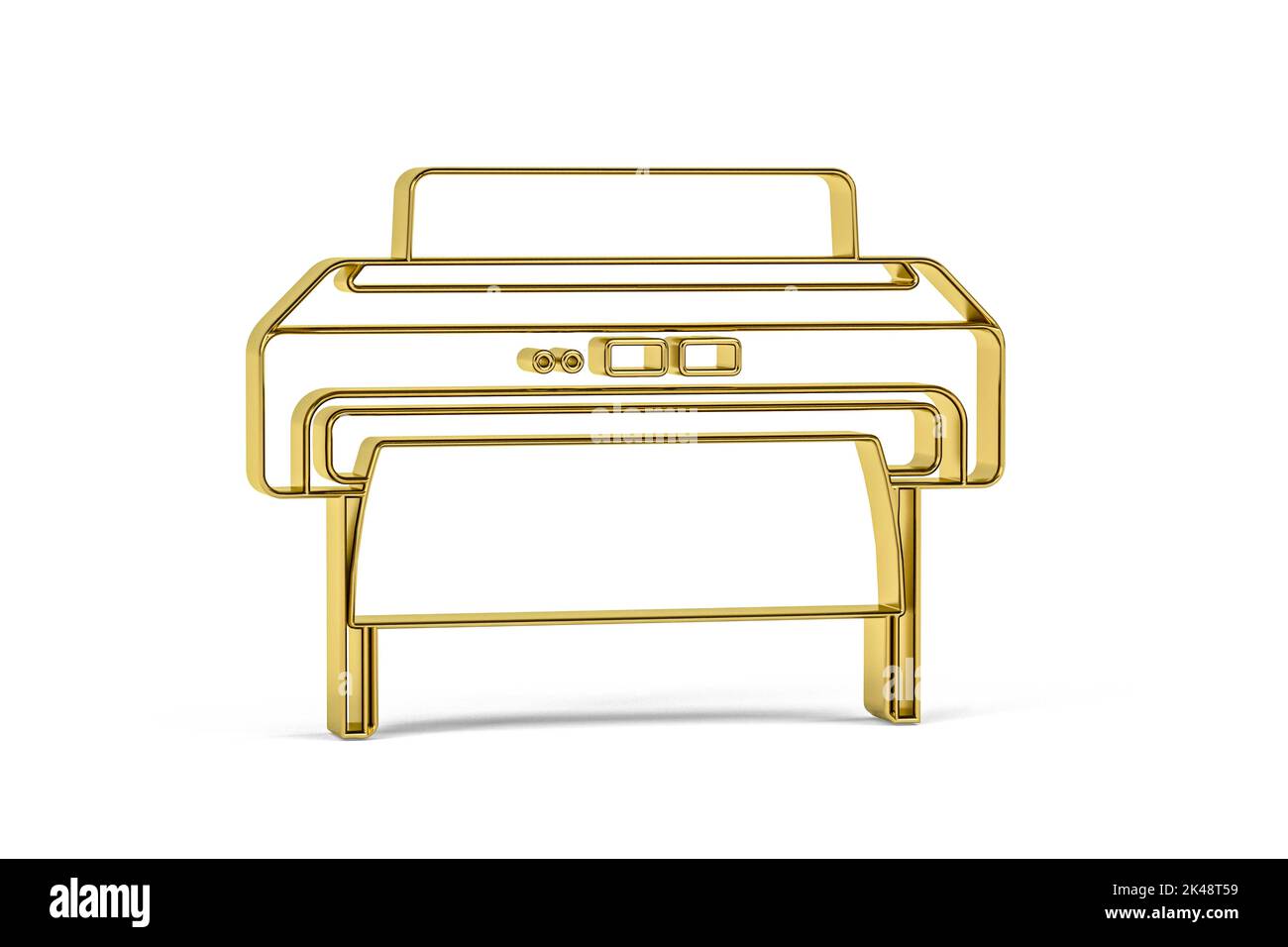 Golden 3d plotter icon on white background - 3d render Stock Photo - Alamy