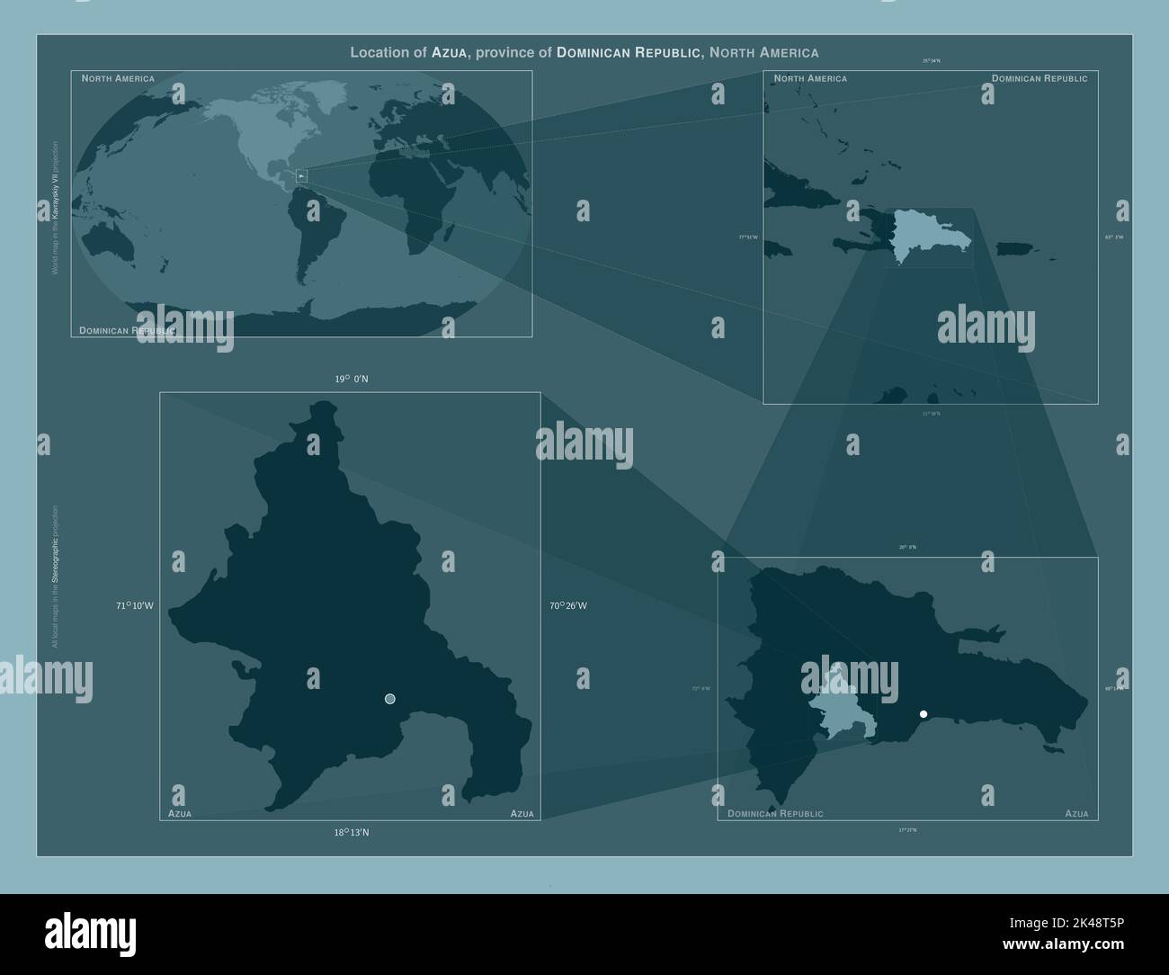 Azua, province of Dominican Republic. Diagram showing the location of ...