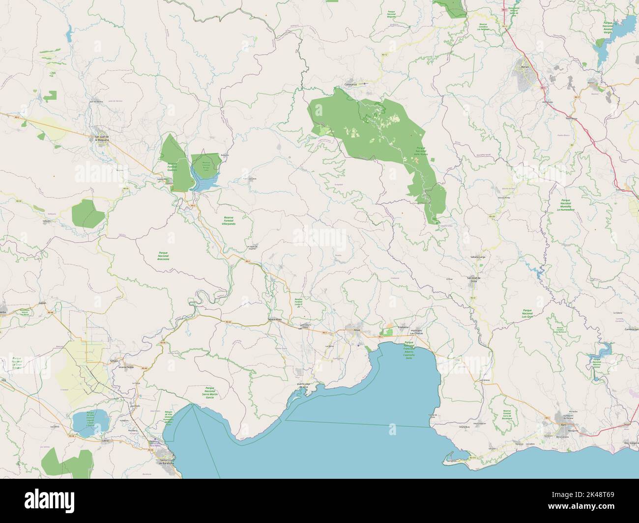 Azua, province of Dominican Republic. Open Street Map Stock Photo - Alamy