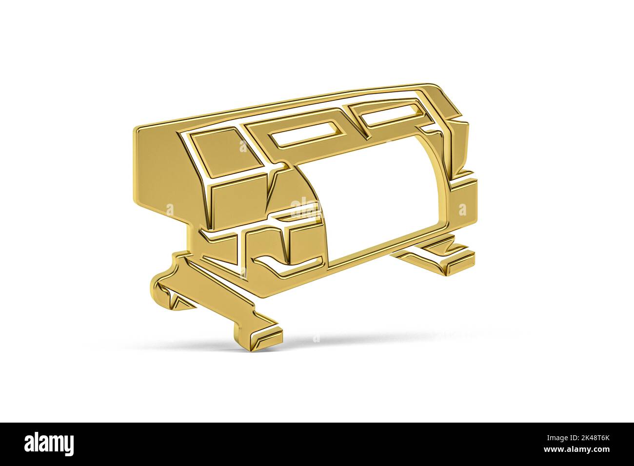 Golden 3d plotter icon on white background - 3d render Stock Photo - Alamy