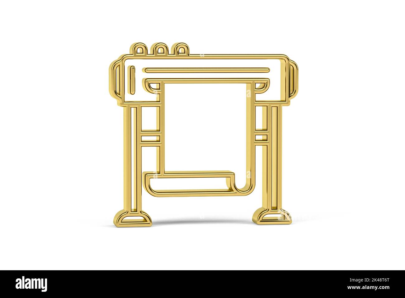 Golden 3d plotter icon on white background - 3d render Stock Photo - Alamy