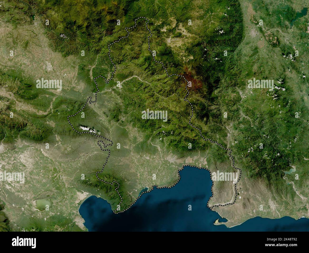 Azua, province of Dominican Republic. Low resolution satellite map ...