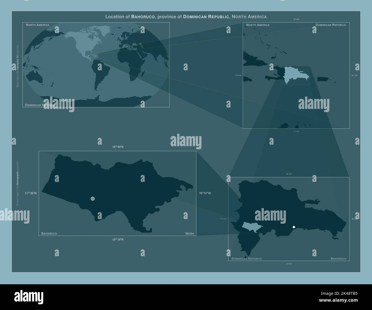 Bahoruco, province of Dominican Republic. Diagram showing the location ...