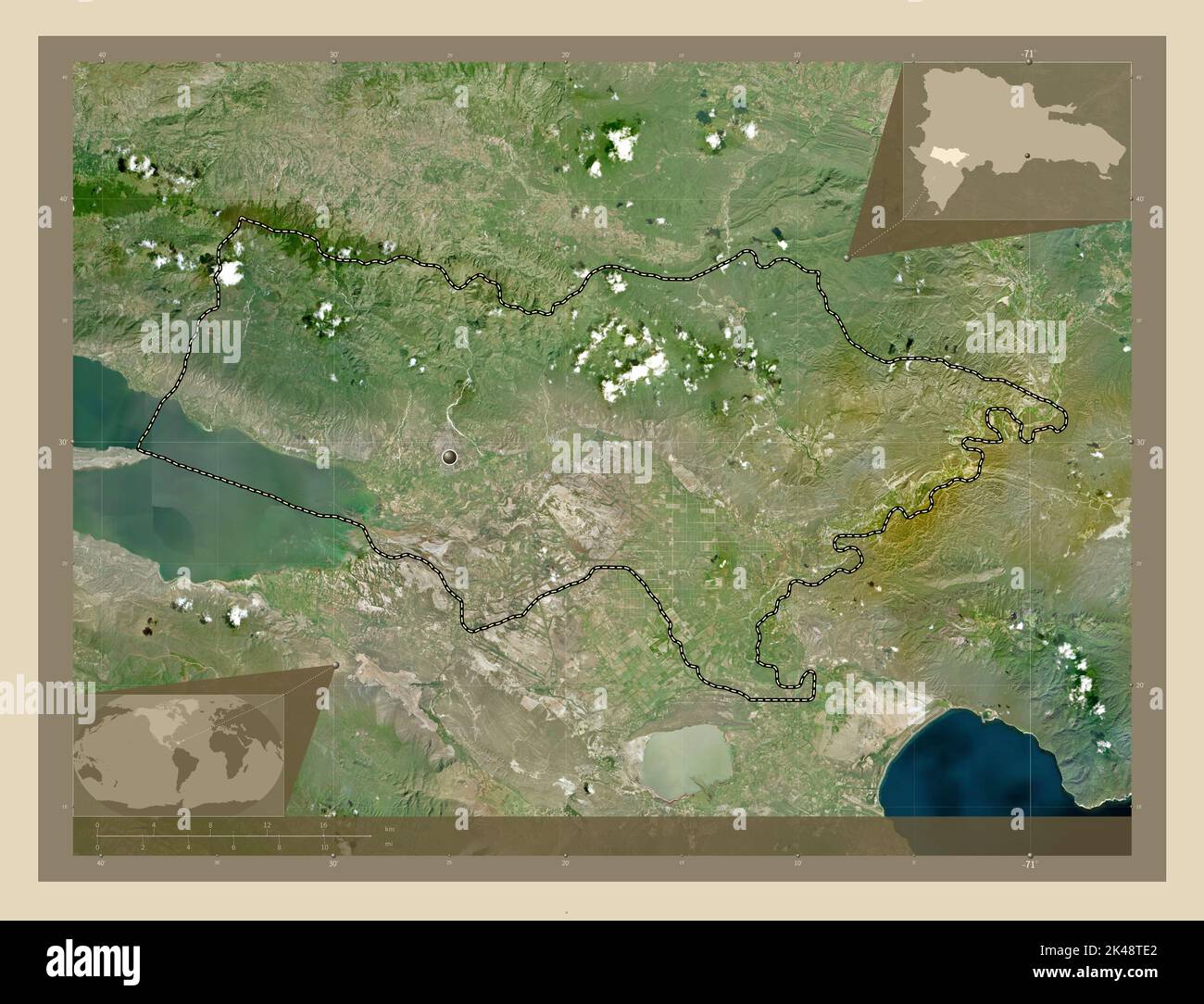 Bahoruco, province of Dominican Republic. High resolution satellite map ...