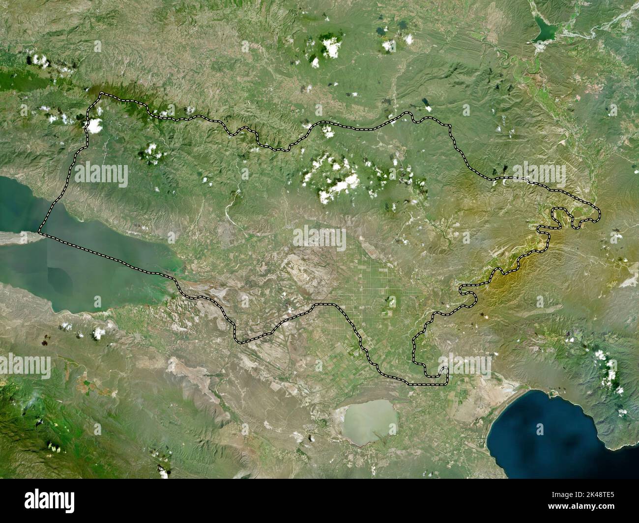 Bahoruco, province of Dominican Republic. High resolution satellite map ...