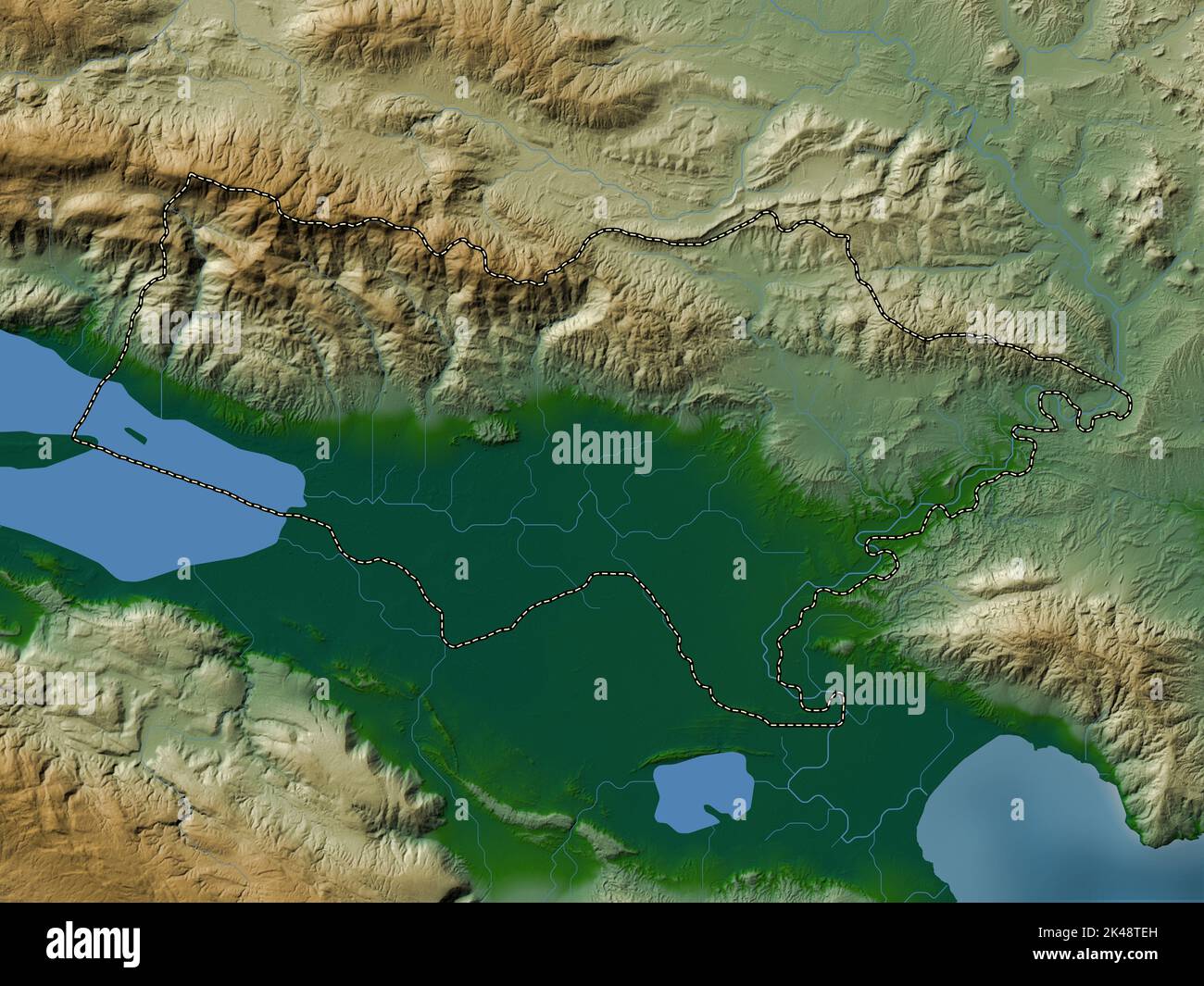 Bahoruco, province of Dominican Republic. Colored elevation map with ...