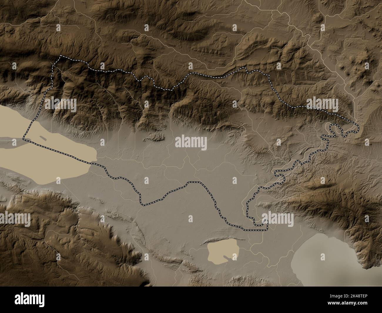 Bahoruco, province of Dominican Republic. Elevation map colored in ...