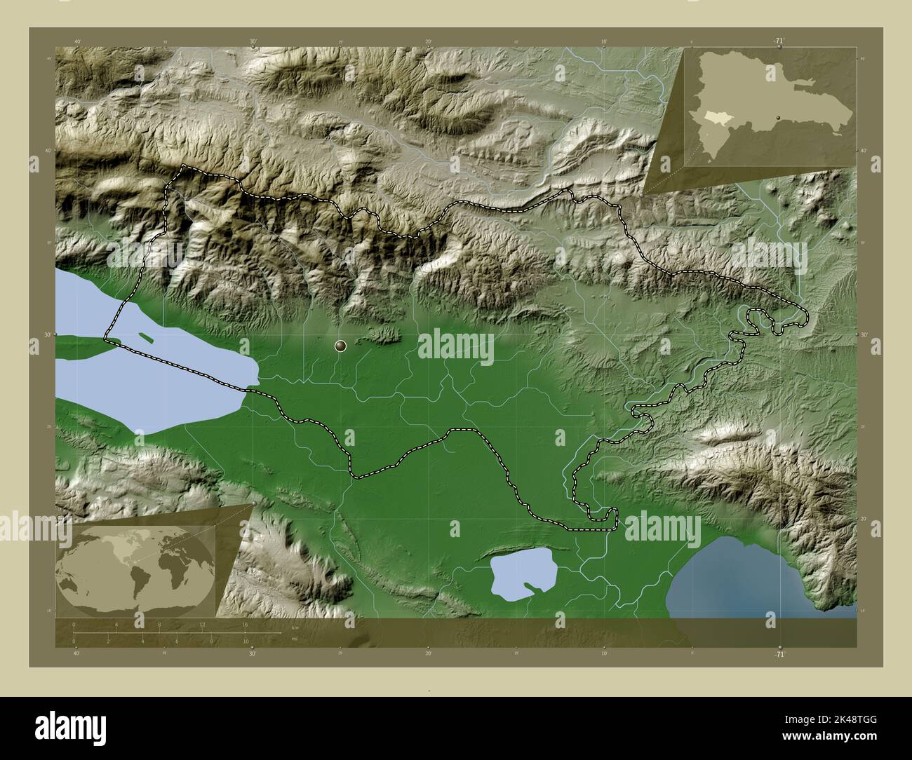 Bahoruco, province of Dominican Republic. Elevation map colored in wiki ...