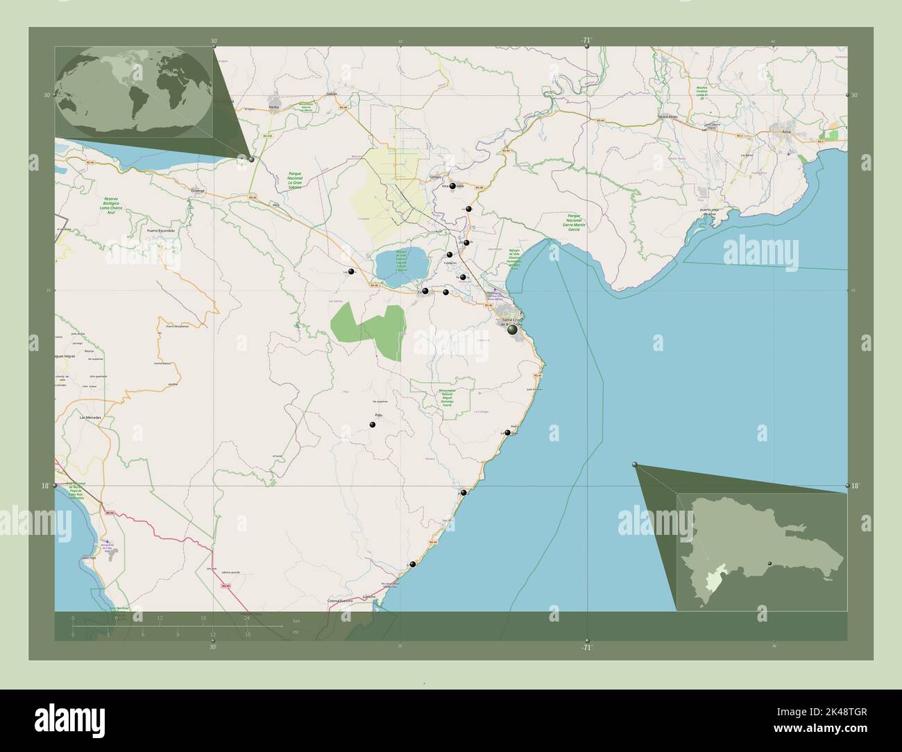 Barahona, province of Dominican Republic. Open Street Map. Locations of ...