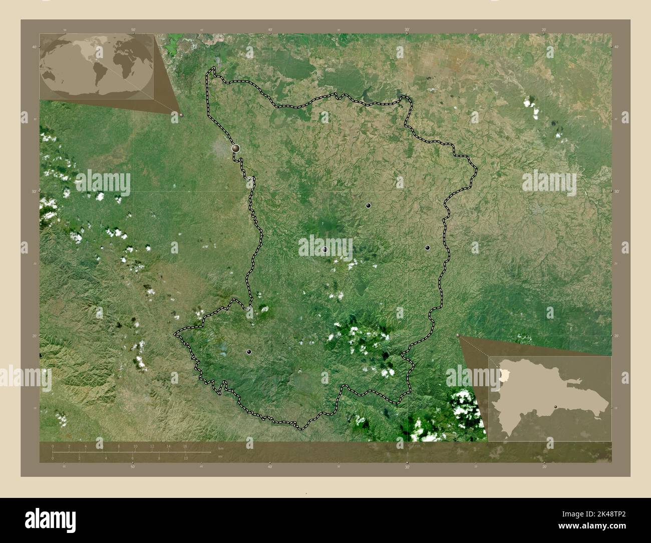 Dajabon, province of Dominican Republic. High resolution satellite map ...