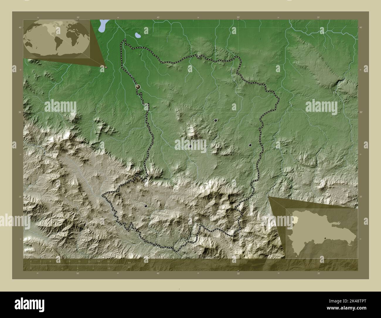 Dajabon, province of Dominican Republic. Elevation map colored in wiki ...
