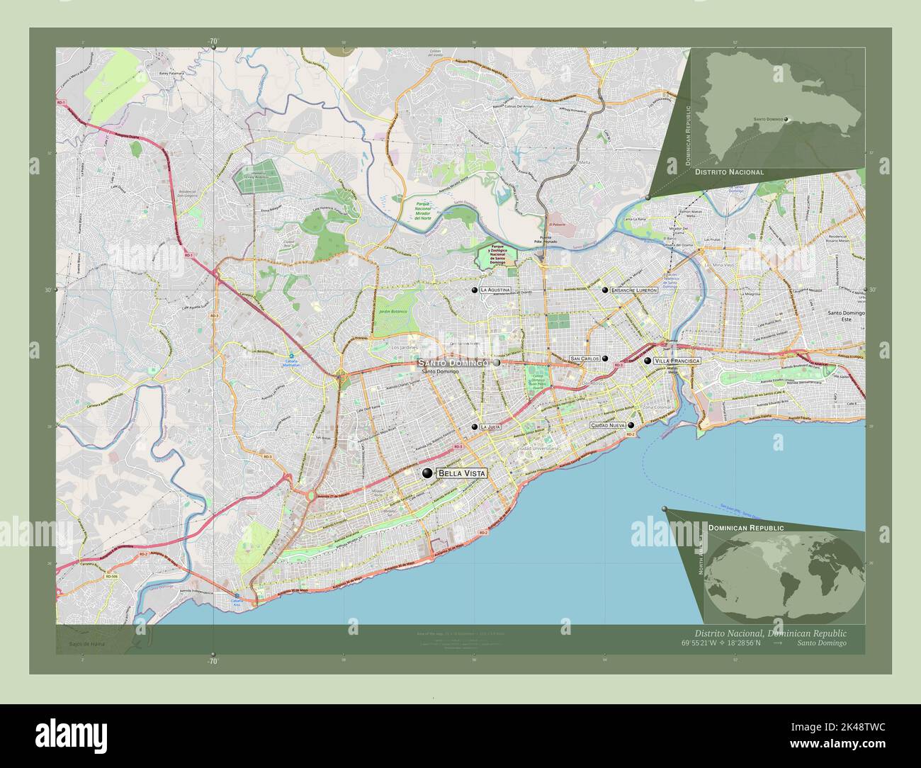 Distrito Nacional, national district of Dominican Republic. Open Street ...