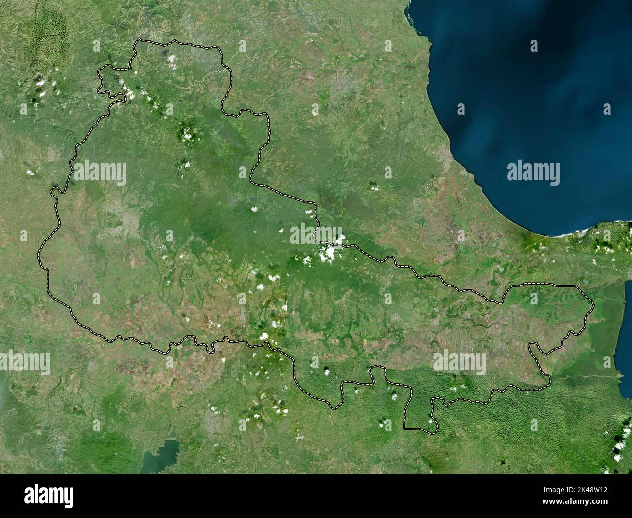 Duarte, province of Dominican Republic. High resolution satellite map ...