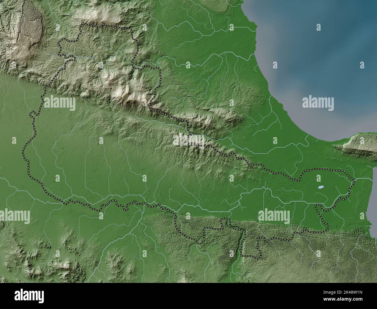 Duarte, province of Dominican Republic. Elevation map colored in wiki ...
