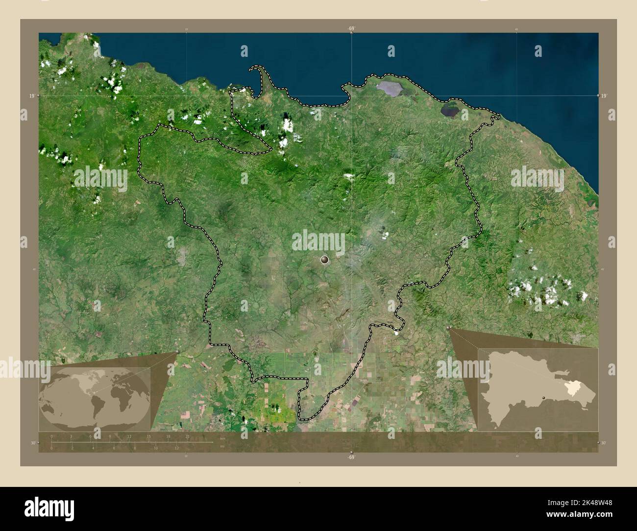 El Seybo, province of Dominican Republic. High resolution satellite map ...