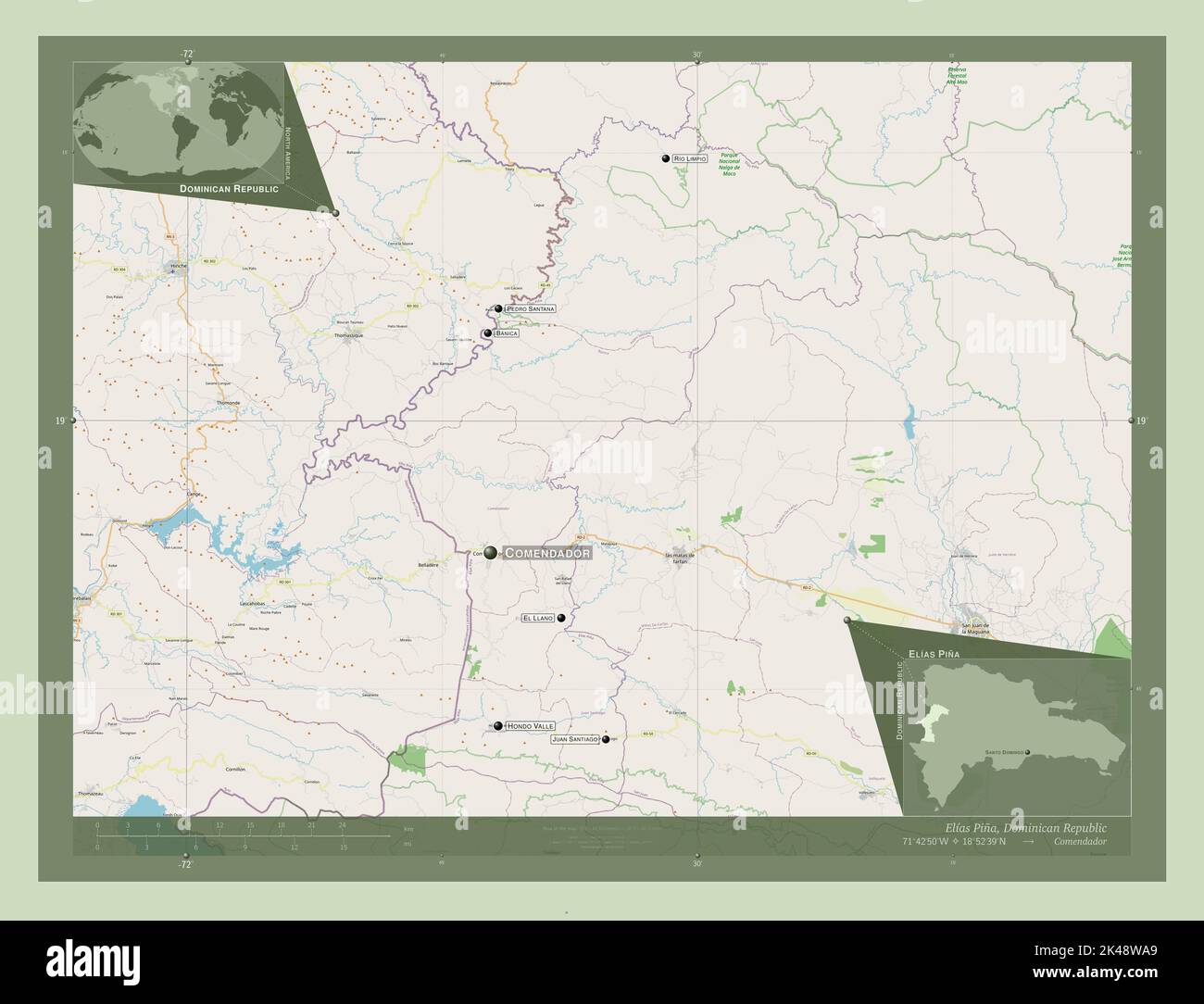 Elias Pina, province of Dominican Republic. Open Street Map. Locations ...