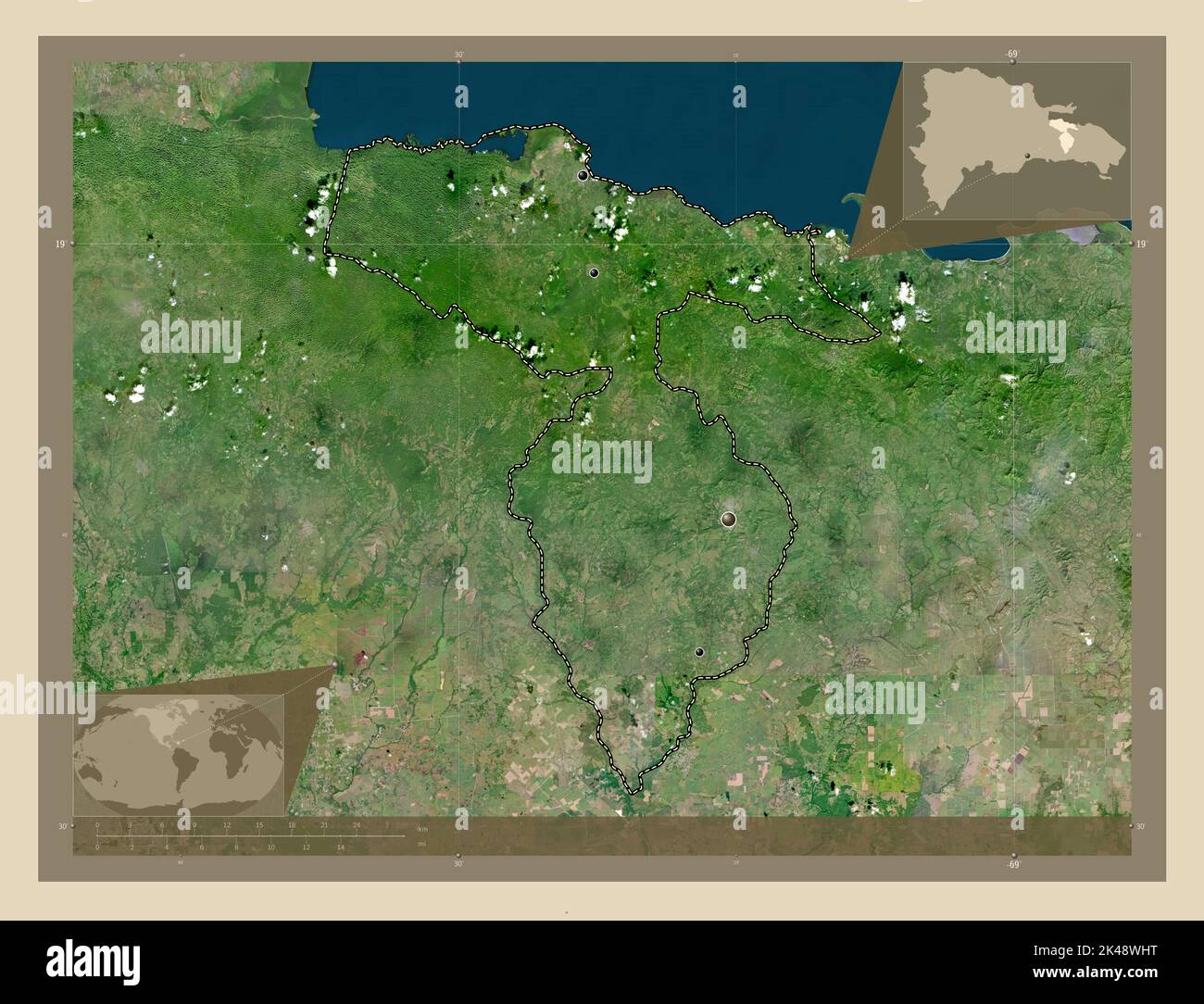 Hato Mayor, province of Dominican Republic. High resolution satellite ...