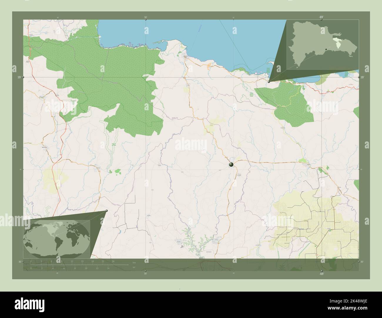 Hato Mayor, province of Dominican Republic. Open Street Map. Corner ...