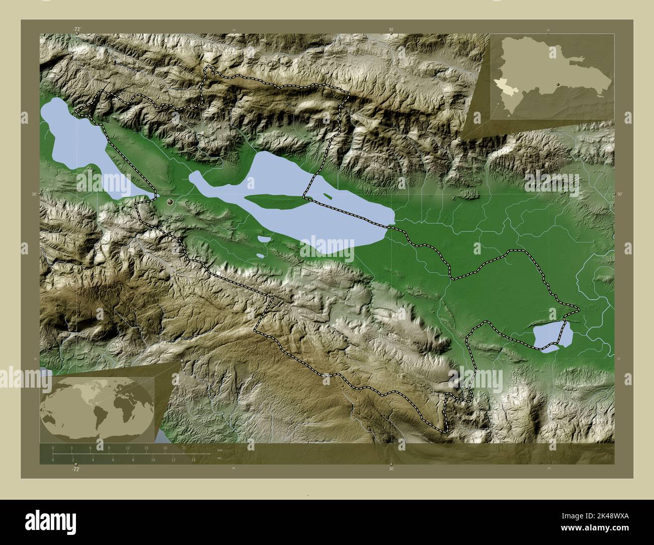 Independencial, province of Dominican Republic. Elevation map colored ...