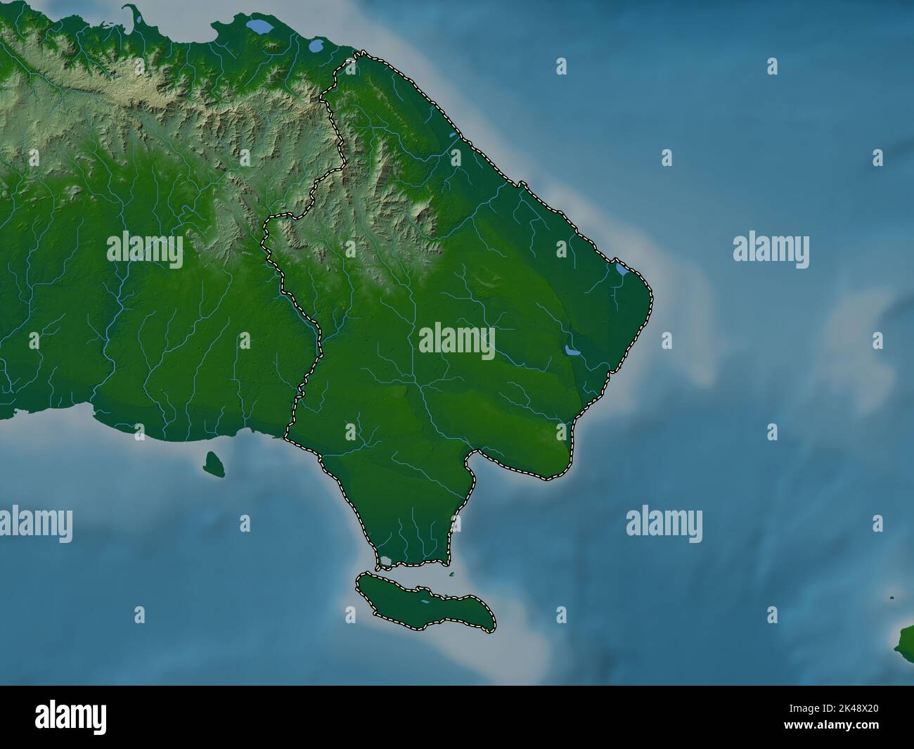 La Altagracia, province of Dominican Republic. Colored elevation map ...