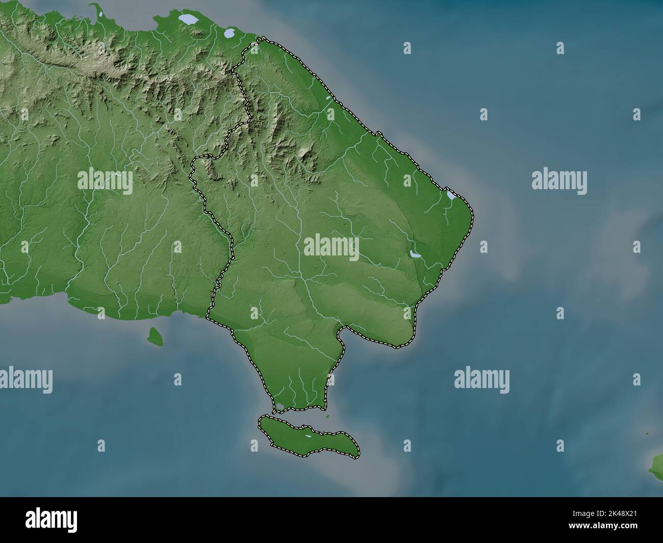 La Altagracia, province of Dominican Republic. Elevation map colored in ...