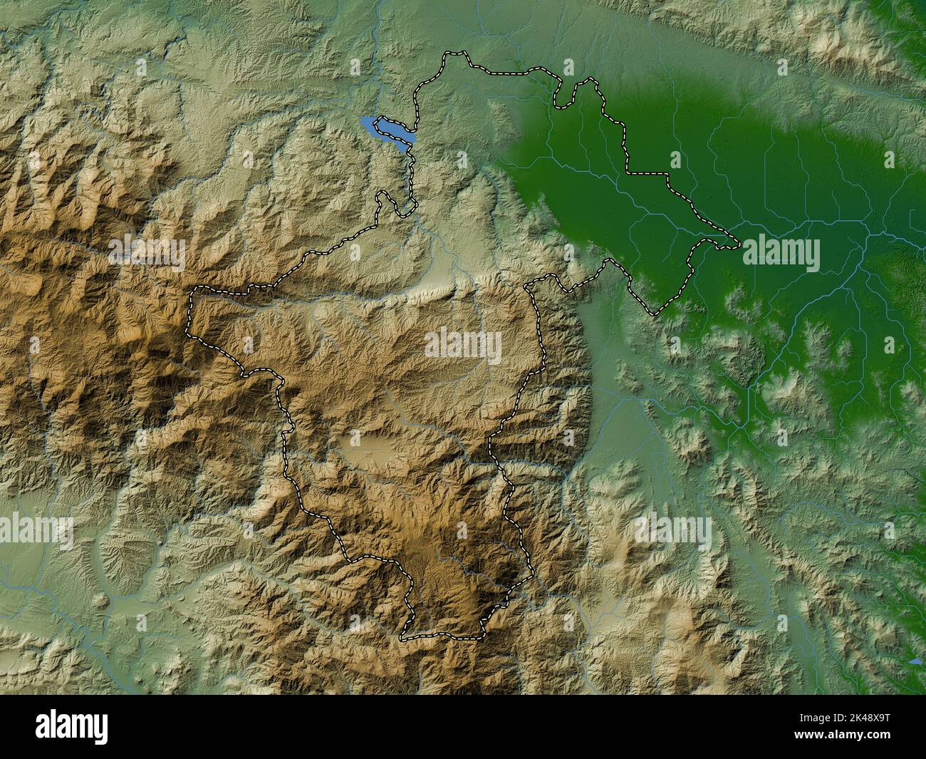 La Vega, province of Dominican Republic. Colored elevation map with ...