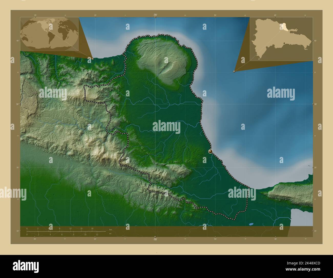 Maria Trinidad Sanchez, province of Dominican Republic. Colored ...