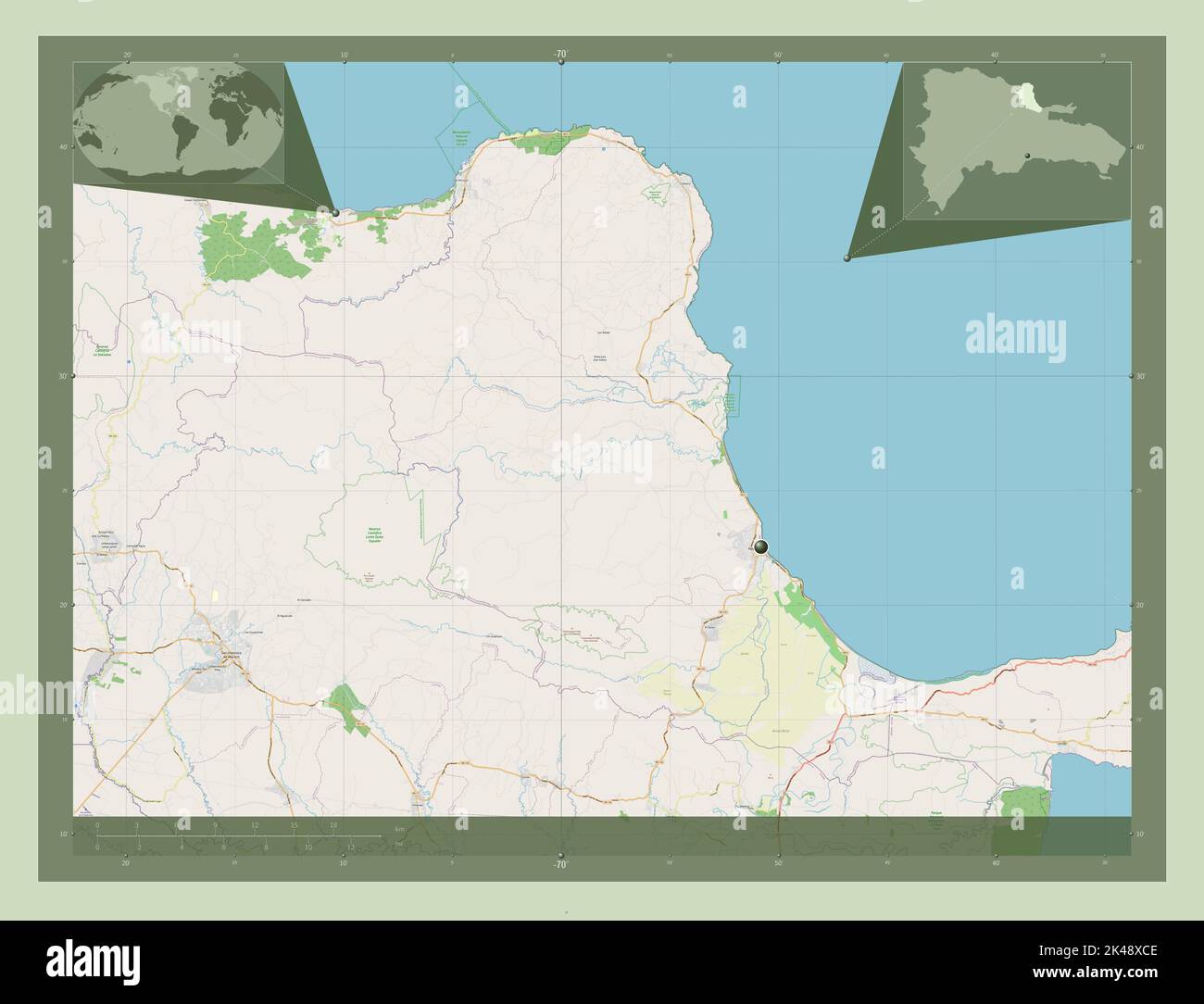 Maria Trinidad Sanchez, province of Dominican Republic. Open Street Map ...