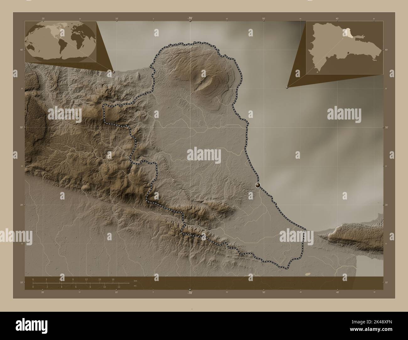 Maria Trinidad Sanchez, province of Dominican Republic. Elevation map ...