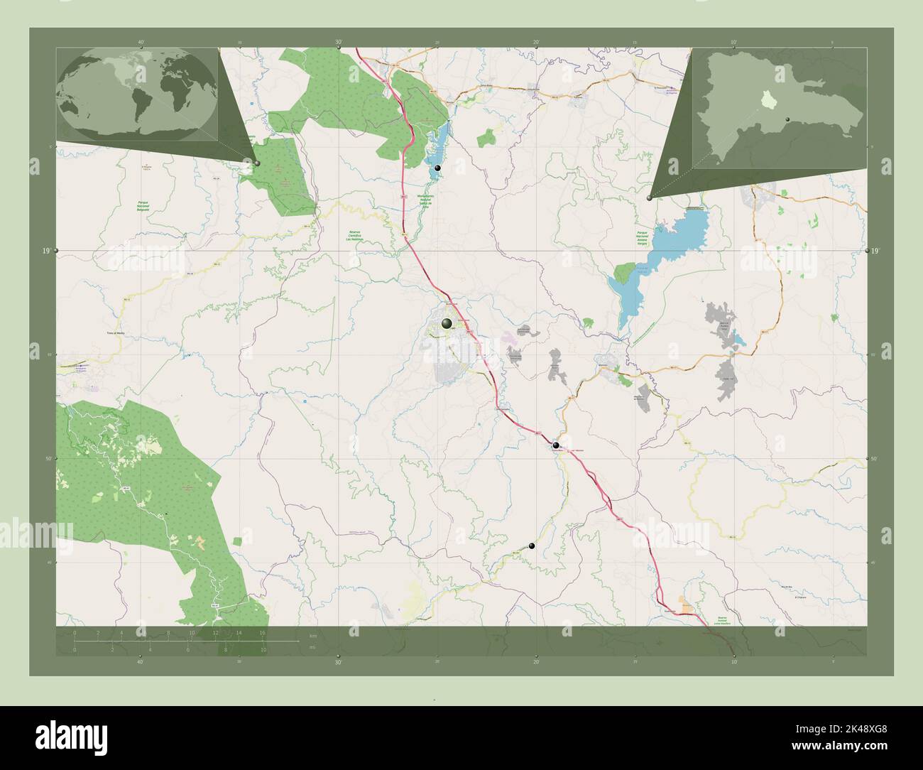 Monsenor Nouel, province of Dominican Republic. Open Street Map ...